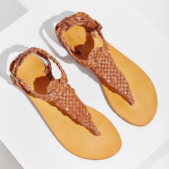 Urban Outfitters | Shoes | Ecot Aurora Braided Leather Tstrap Sandals ...